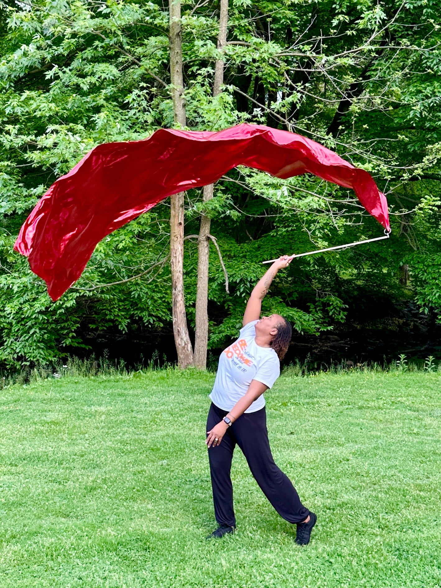 12ft Red Metallic Lamé - Kite Streamer | Worship With Flags