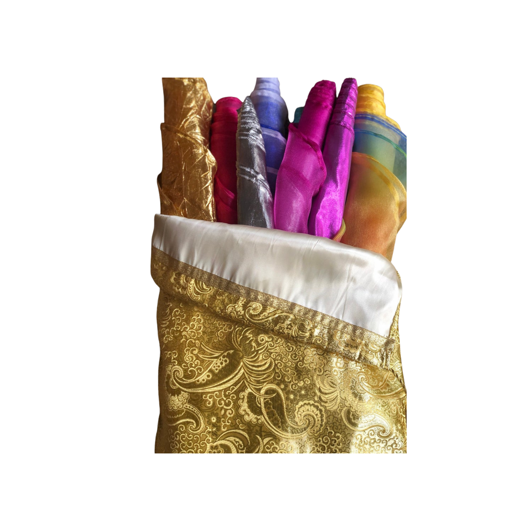 Brocade Yellow Gold Flag Bag for Worship Flags | Worship With Flags