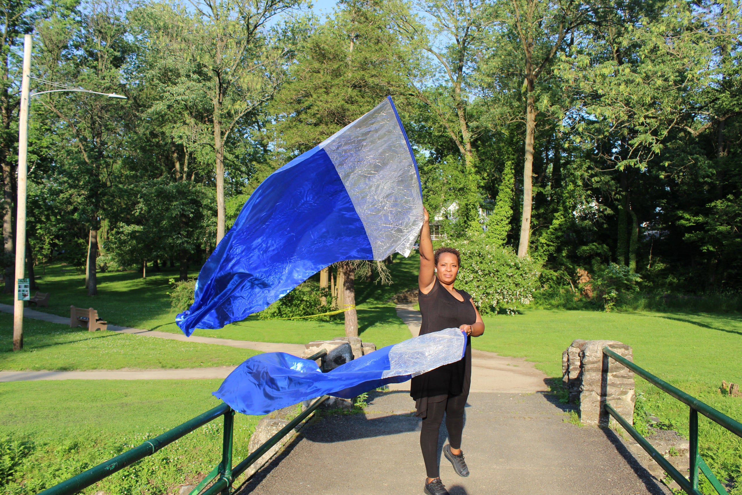 XXL (6ft) Royal Blue & Silver Worship Flag | Worship With Flags