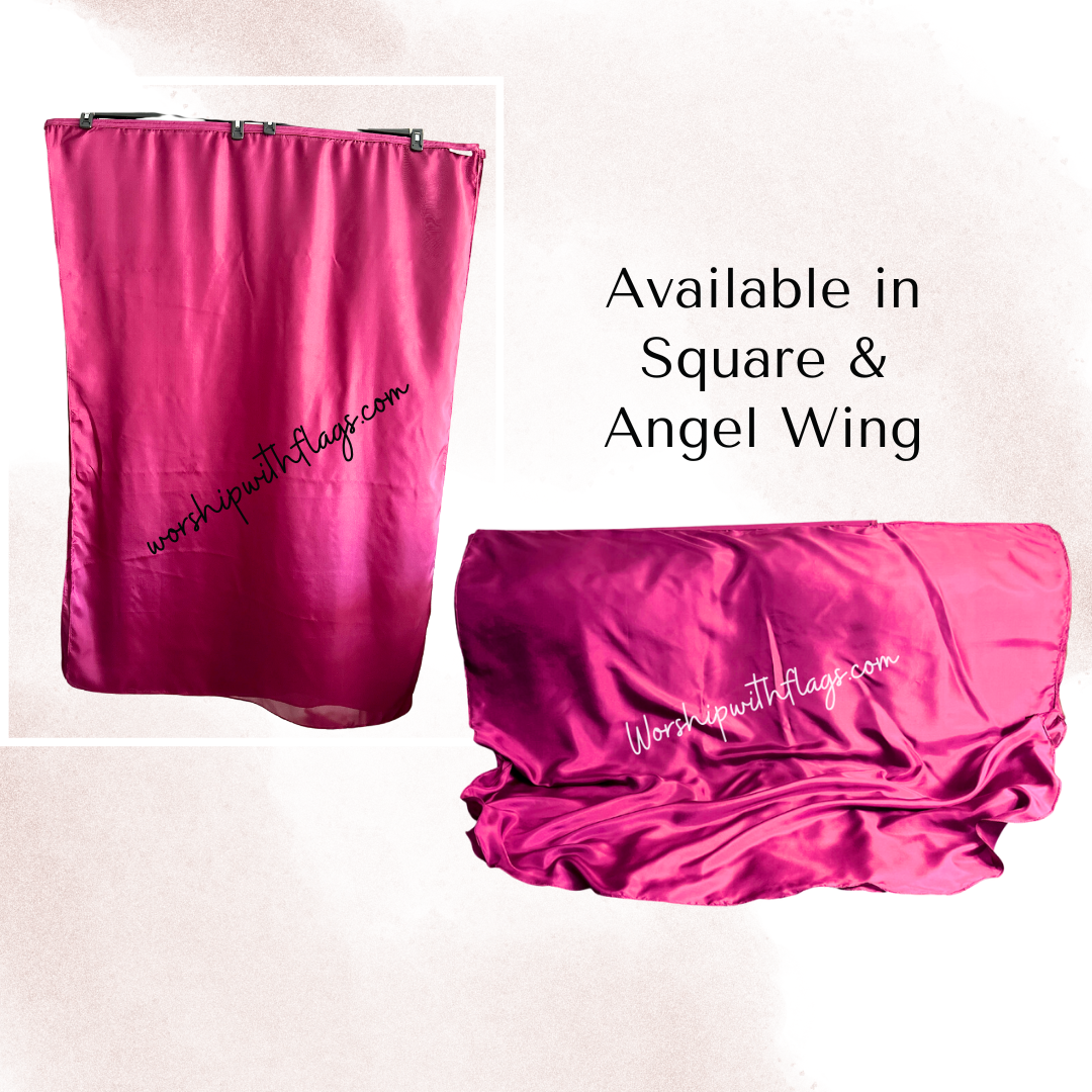 Maroon 8mm Large Color Silk Flags | Worship With Flags