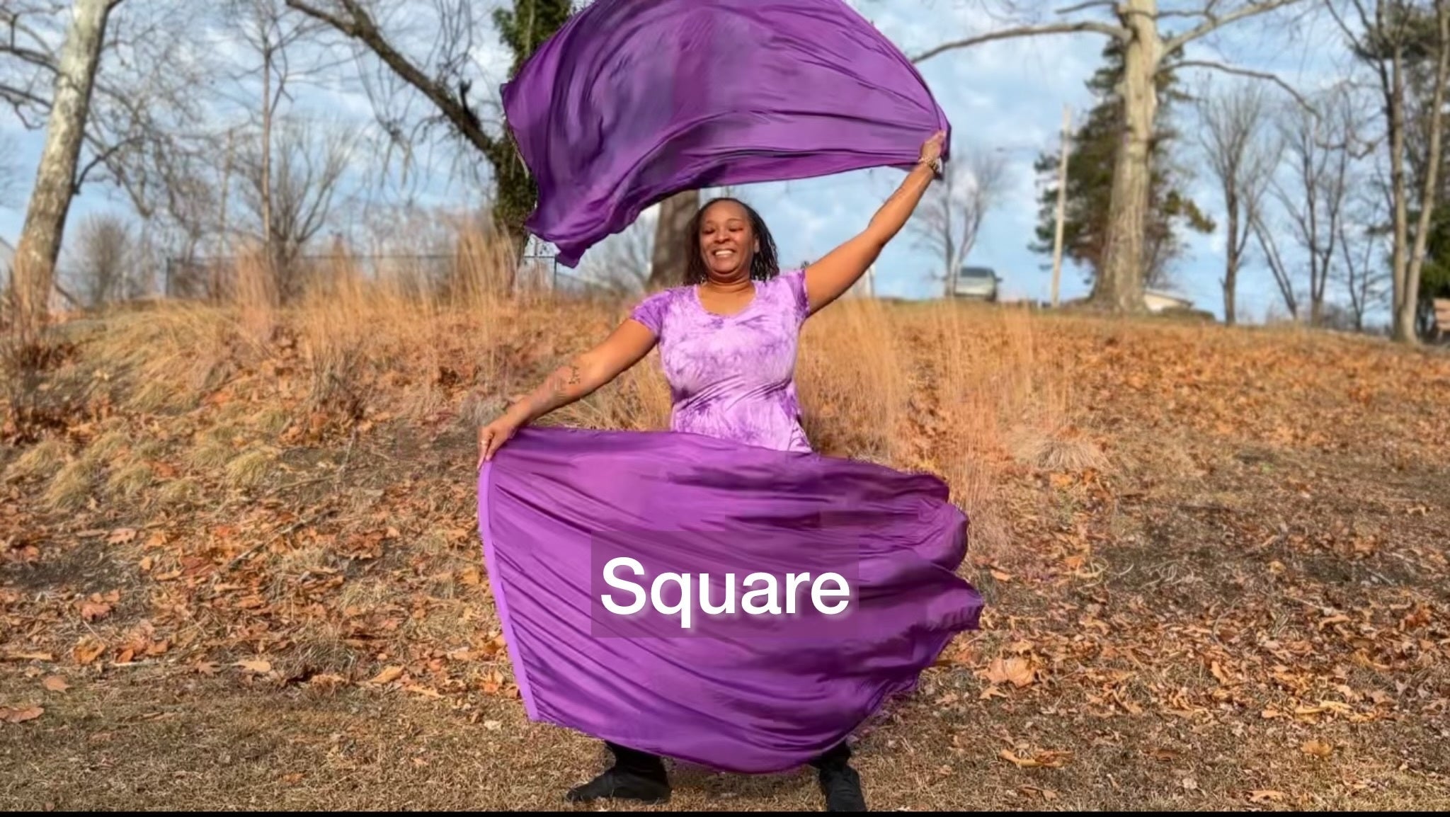 Violet 8mm Large Color Silk Flags | Worship With Flags
