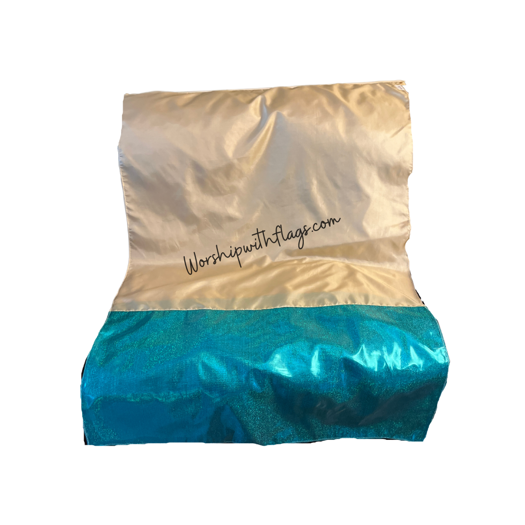 XL Square Poly Silk w/Aqua Shimmer | Worship With Flags