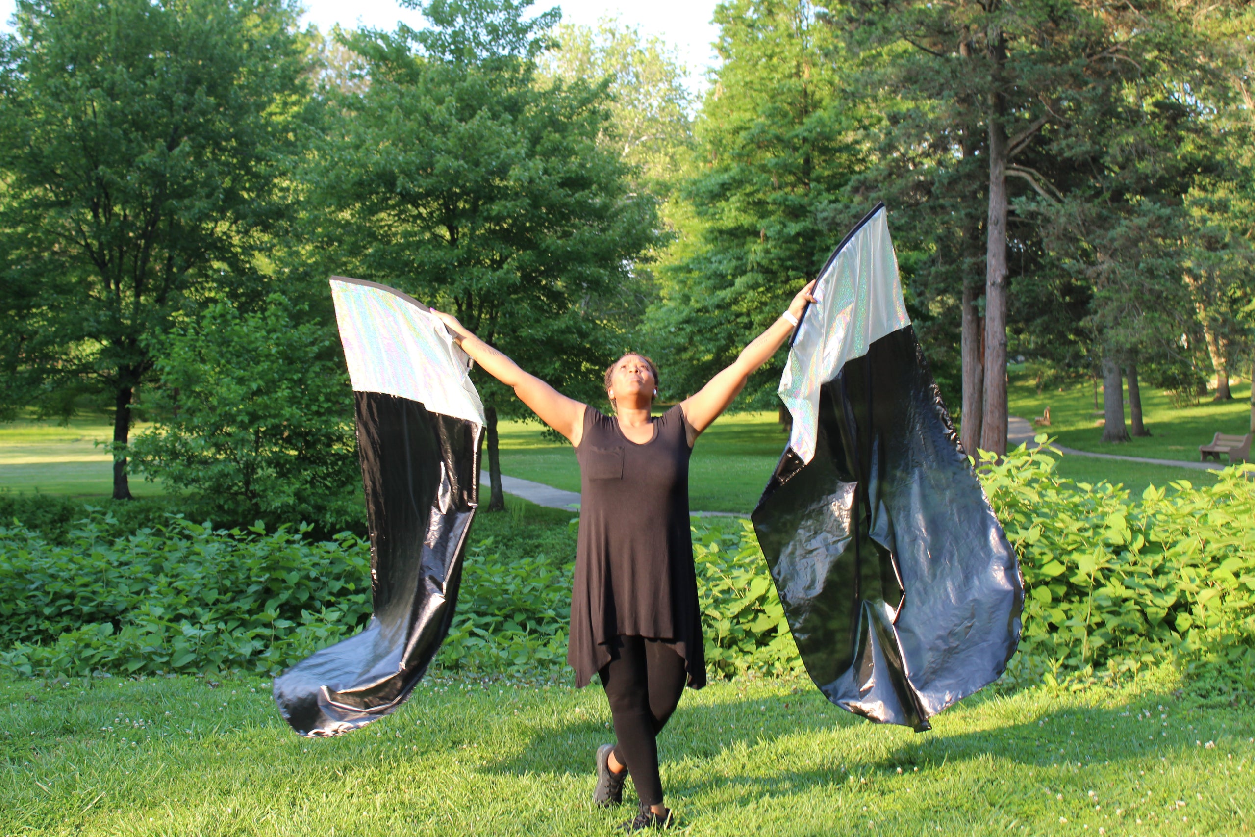 XXL (6ft) Black & Silver Shimmer Worship Flag | Worship With Flags