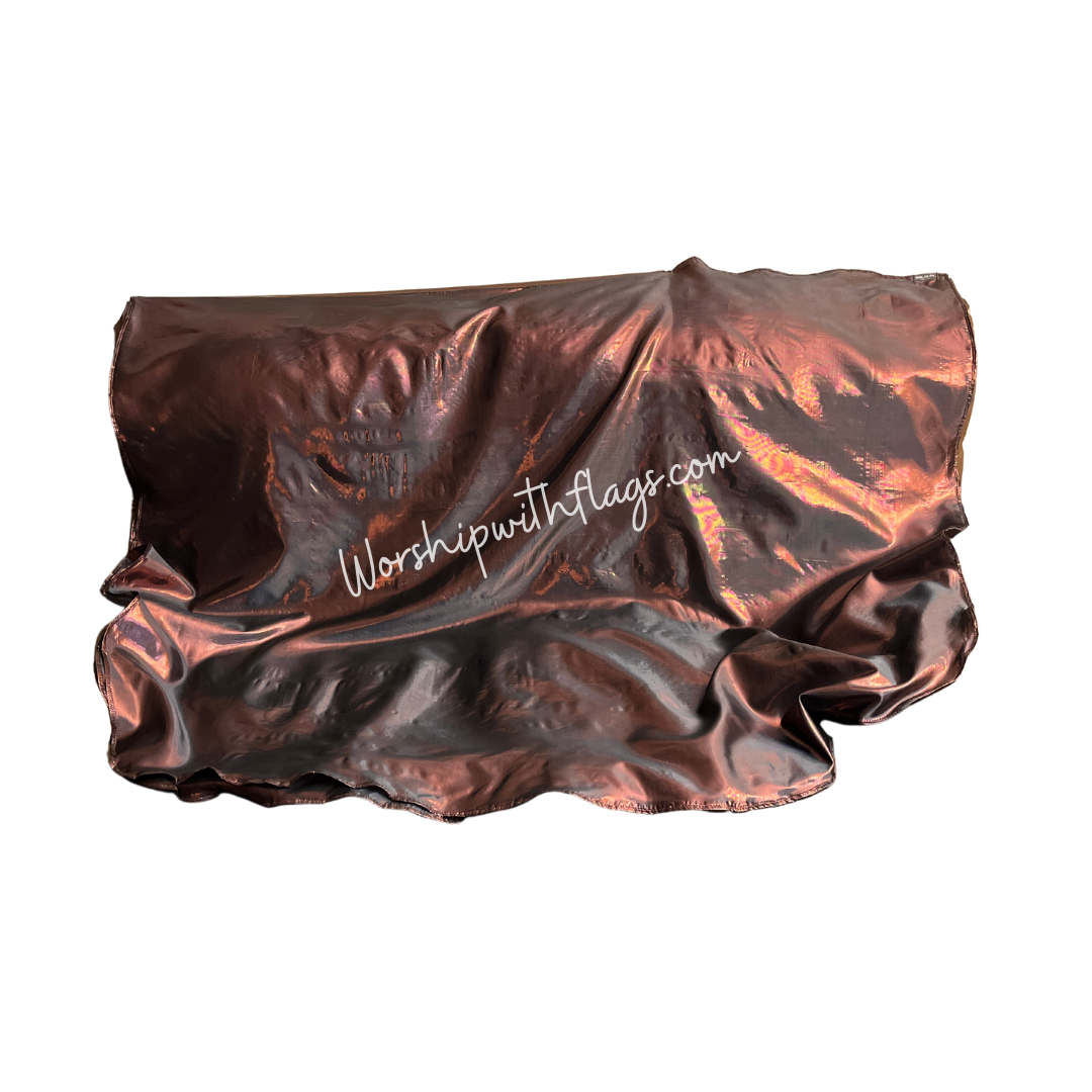 Brown Metallic Lamé Angel Wing Flags Worship With Flags