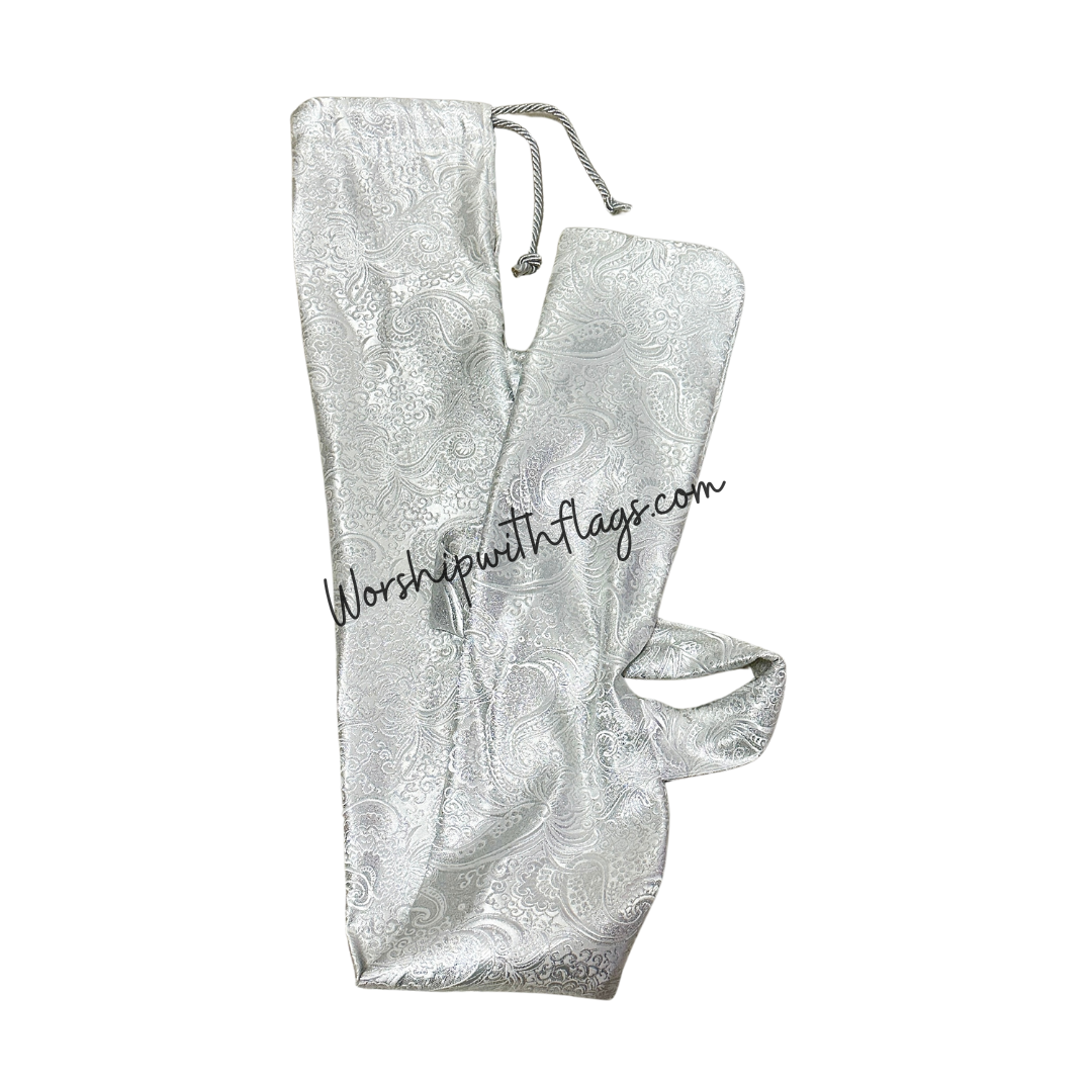 Brocade Silver Flag Bag for Worship Flags | Worship With Flags