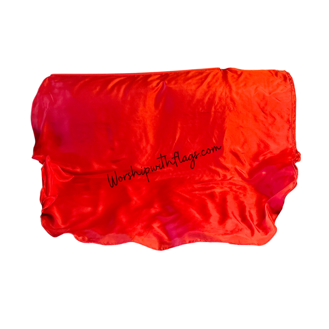 Red 8mm Color Silk Angel Wing Flags | Worship With Flags