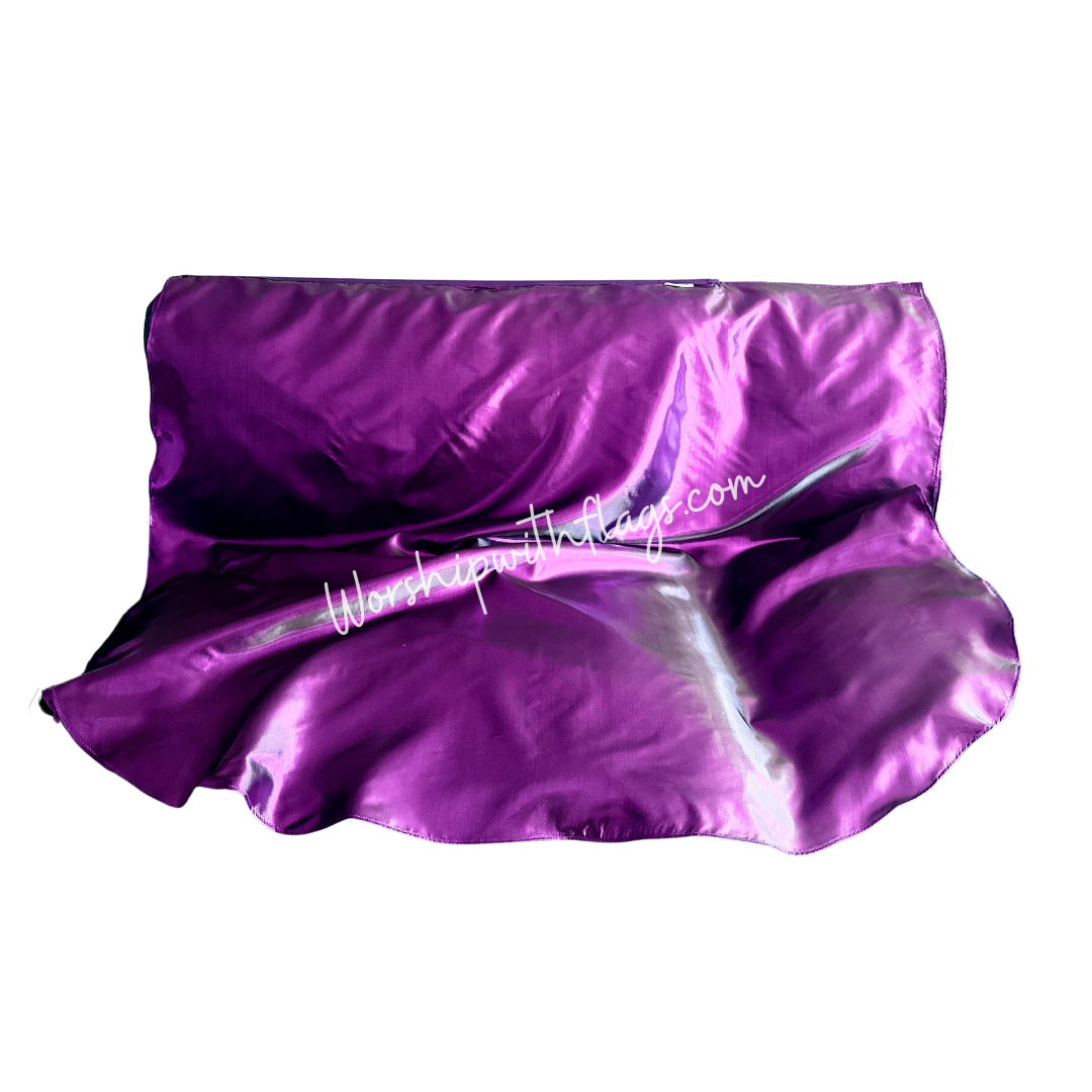 Dark Purple Metallic Lamé Angel Wing Flags | Worship With Flags