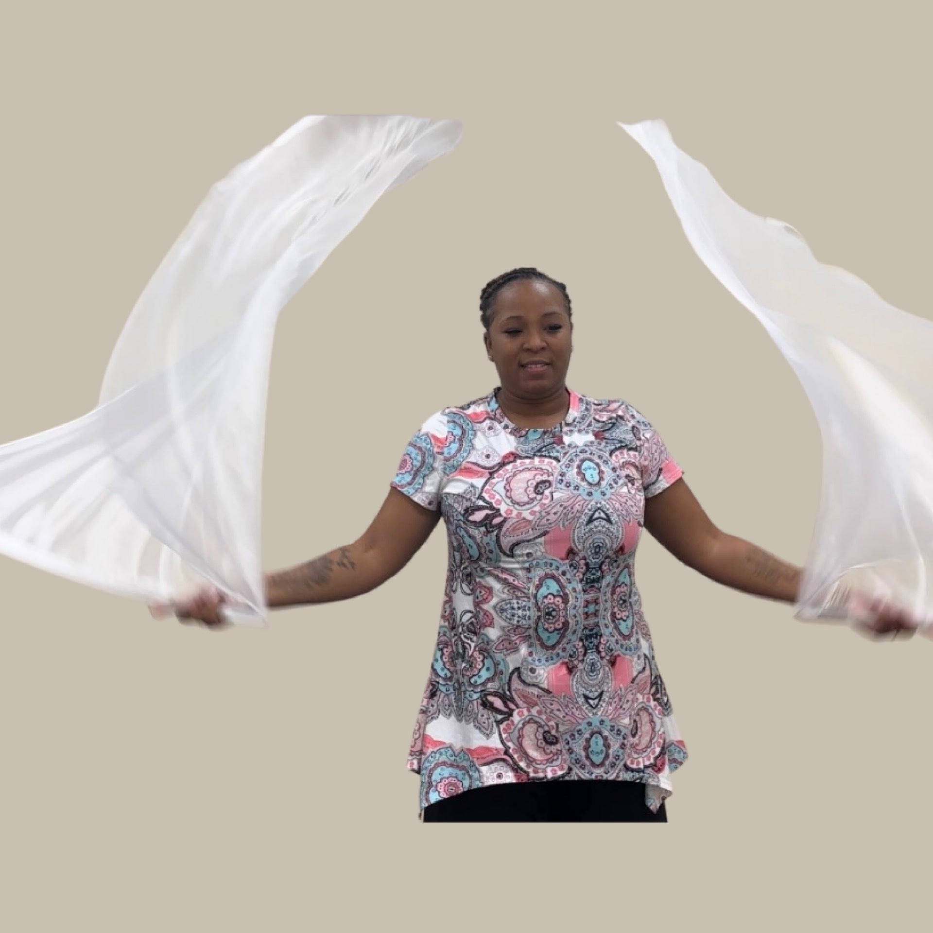 Large or X-Large Mirror Organza Angel Wing Flags | Worship With Flags