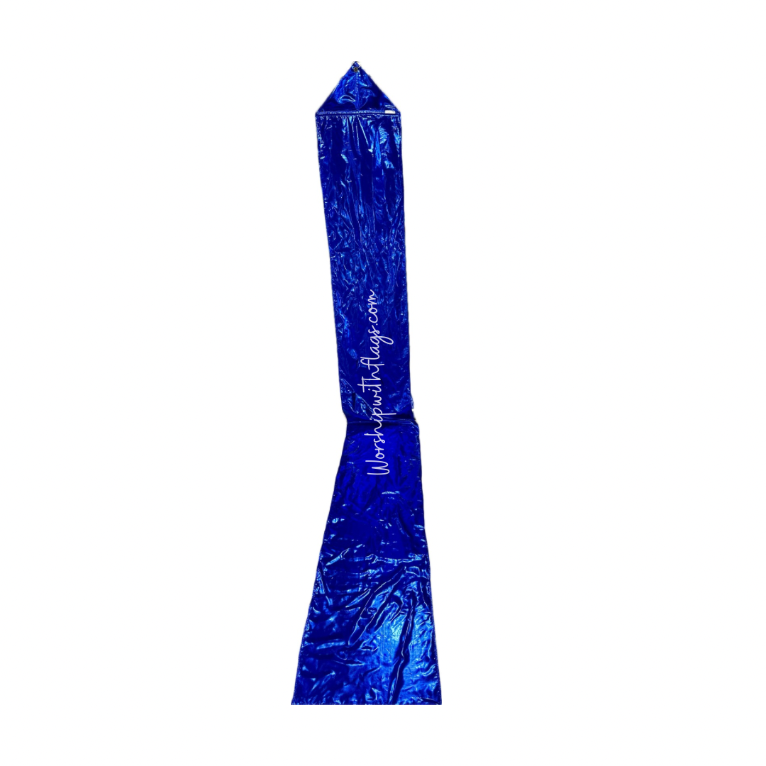 12ft Blue Metallic Lamé - Kite Streamer | Worship With Flags