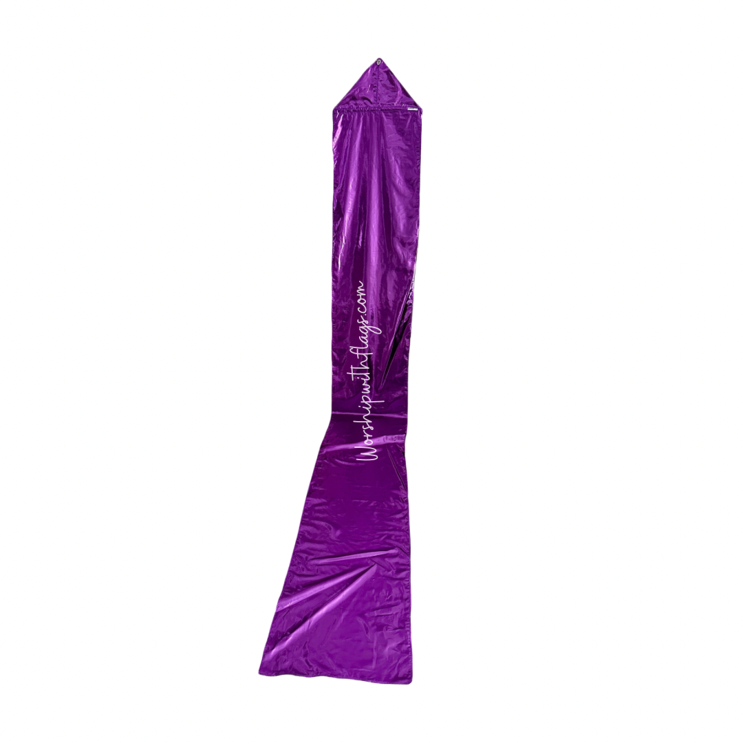 12ft Purple Passion Metallic Lamé - Kite Streamer | Worship With Flags