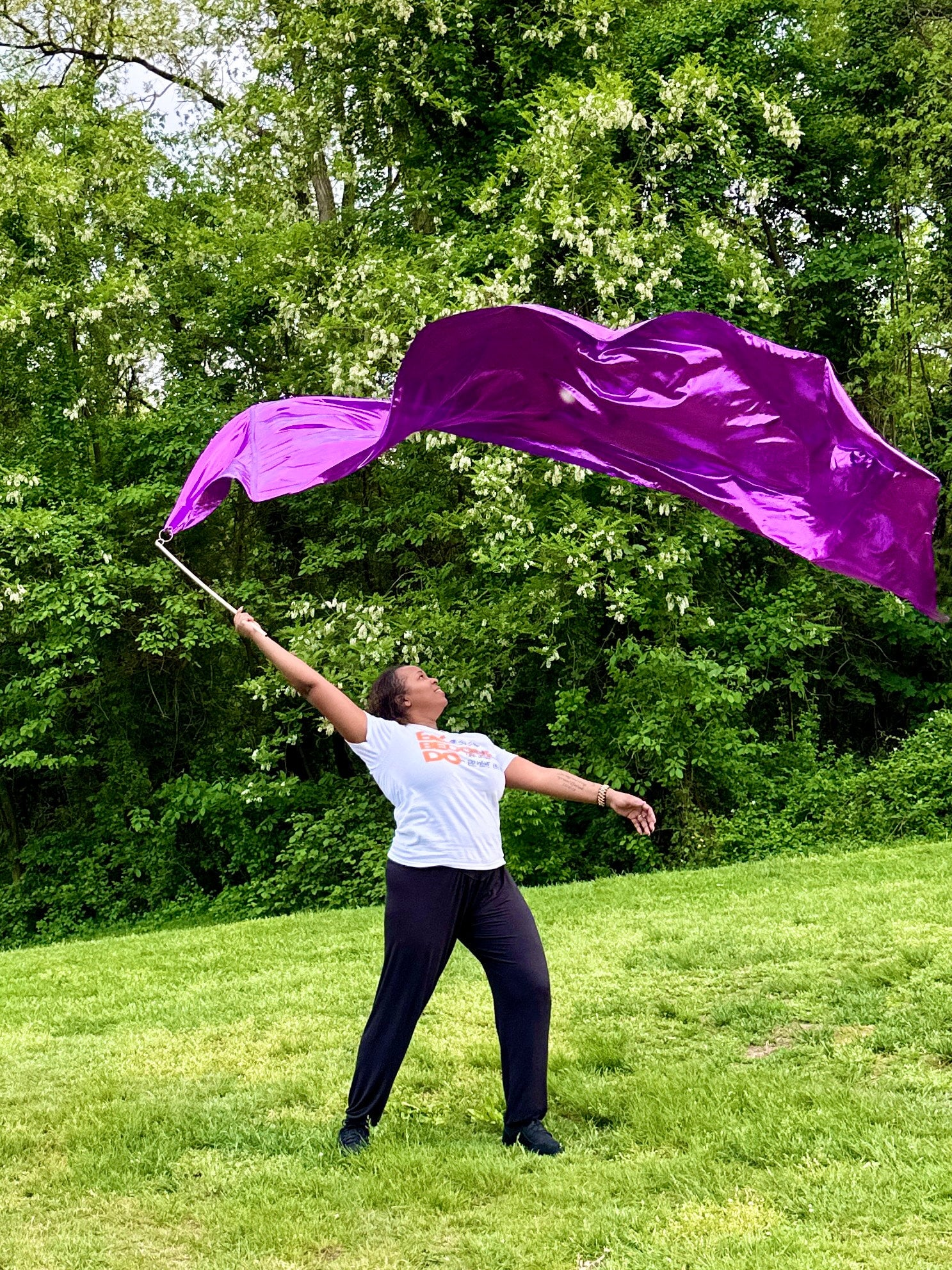 12ft Purple Passion Metallic Lamé - Kite Streamer | Worship With Flags