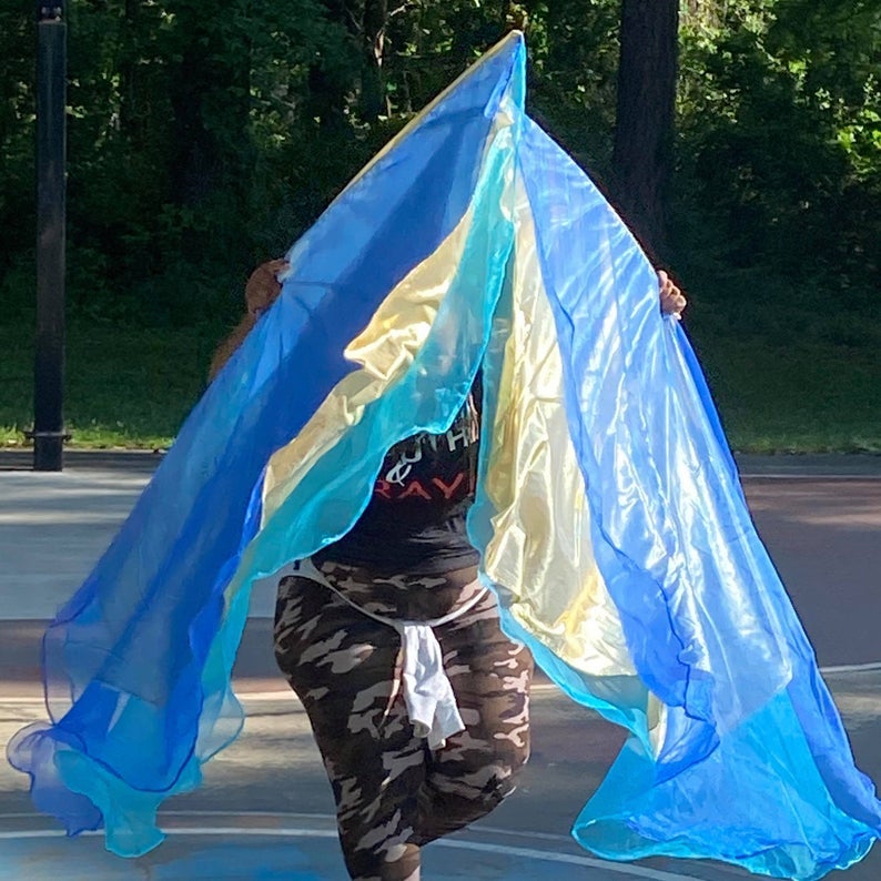 Heavenly Splendor Triple Layer Angel Wing Flags | Worship With Flags