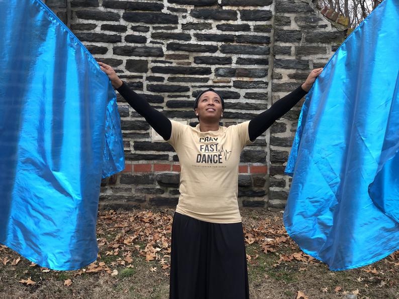 Turquoise Lamé Large Angel Wing Flags | Worship With Flags